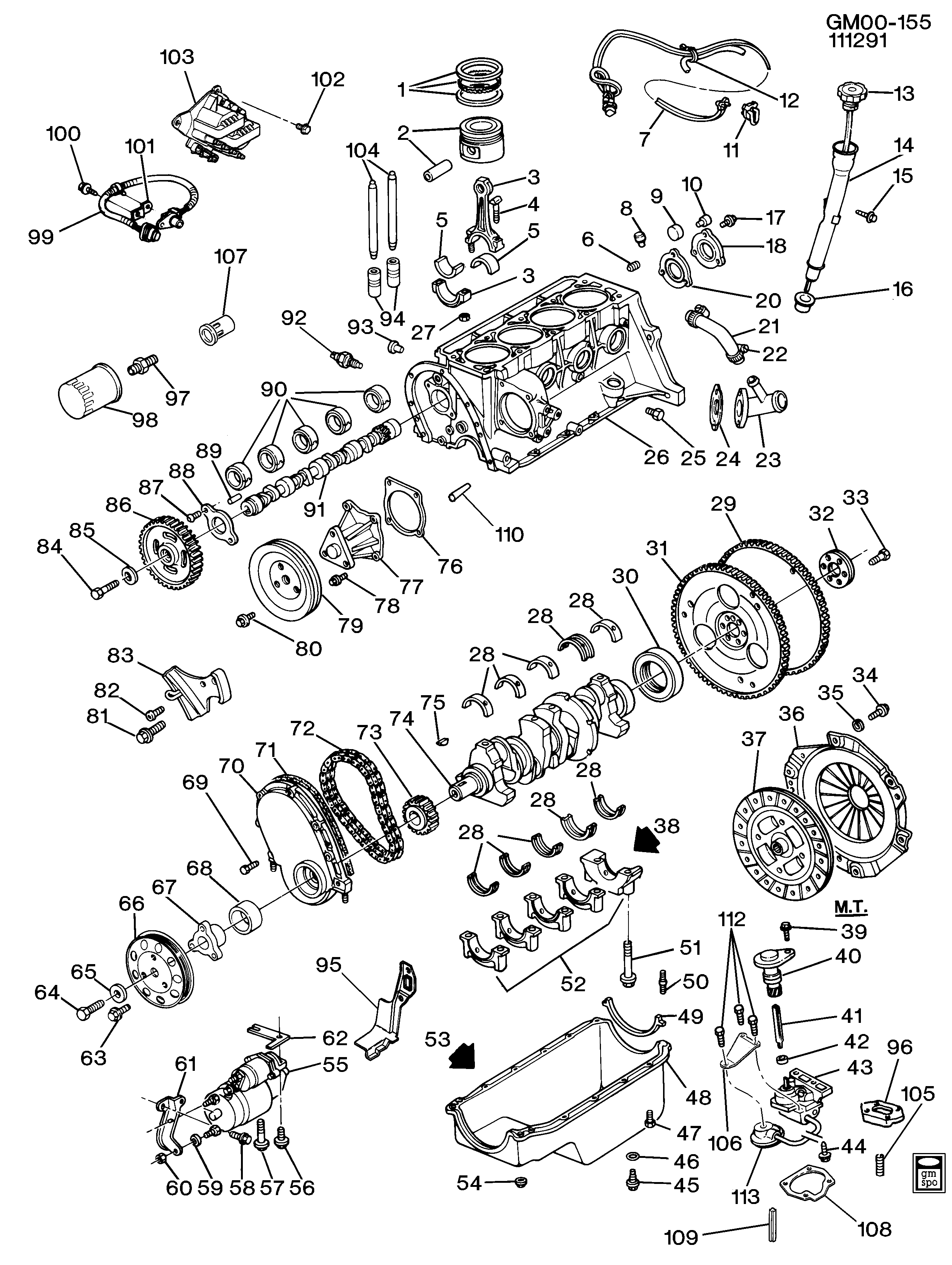 Pontiac Tempest L ENGINE ASM 2 2L L4 PART 1 LN2 2 2 4 EPC Online